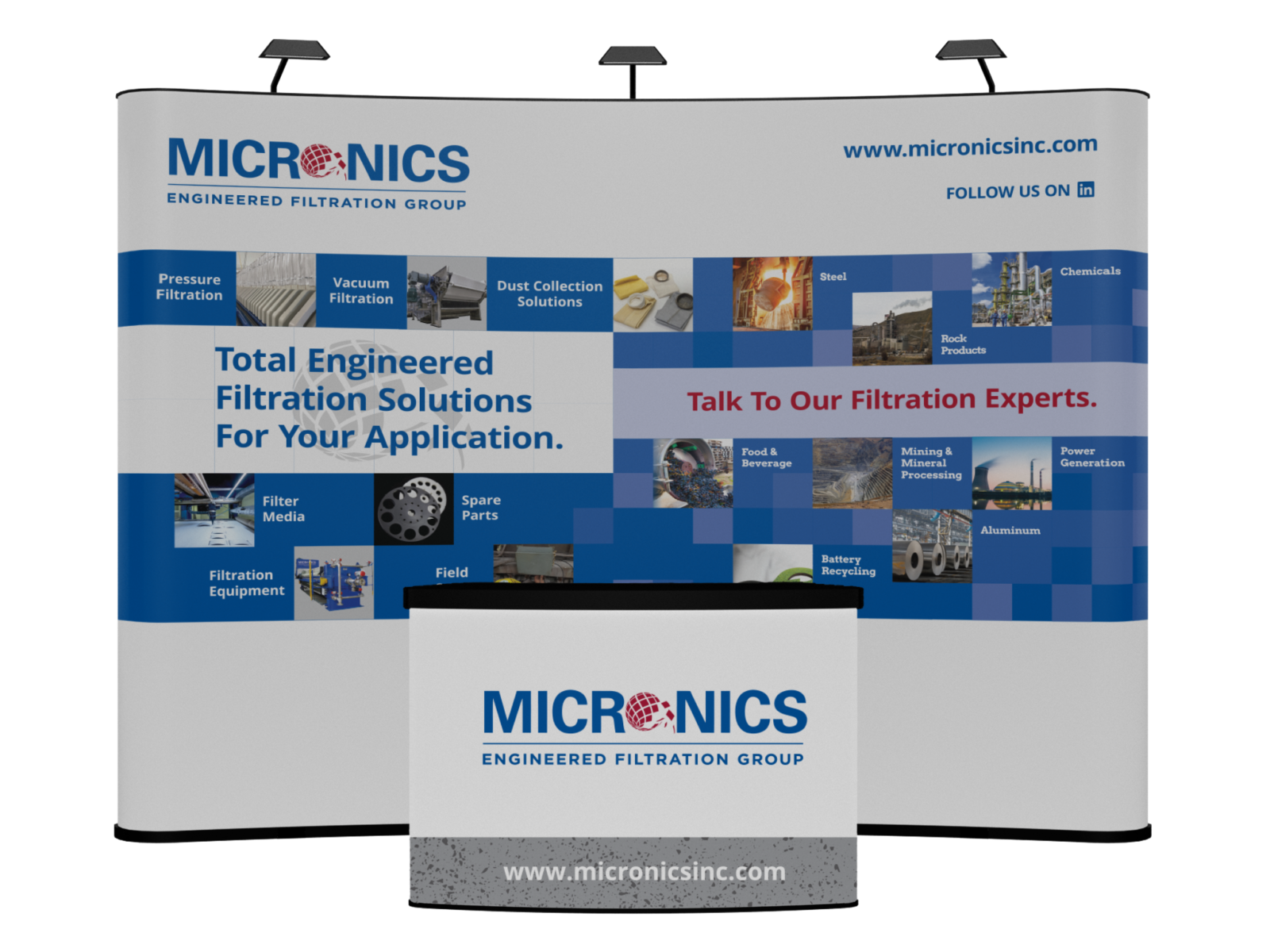 Tribe creates custom booth graphics for Micronics Engineered Filtration ...